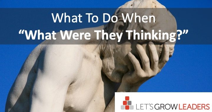 What To Do When "What Were They Thinking?" - Let's Grow Leaders